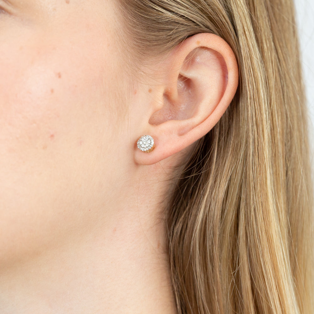 9ct Yellow Gold 1/5 Carat Luminesce Laboratory Grown Diamond Stud Earr ...