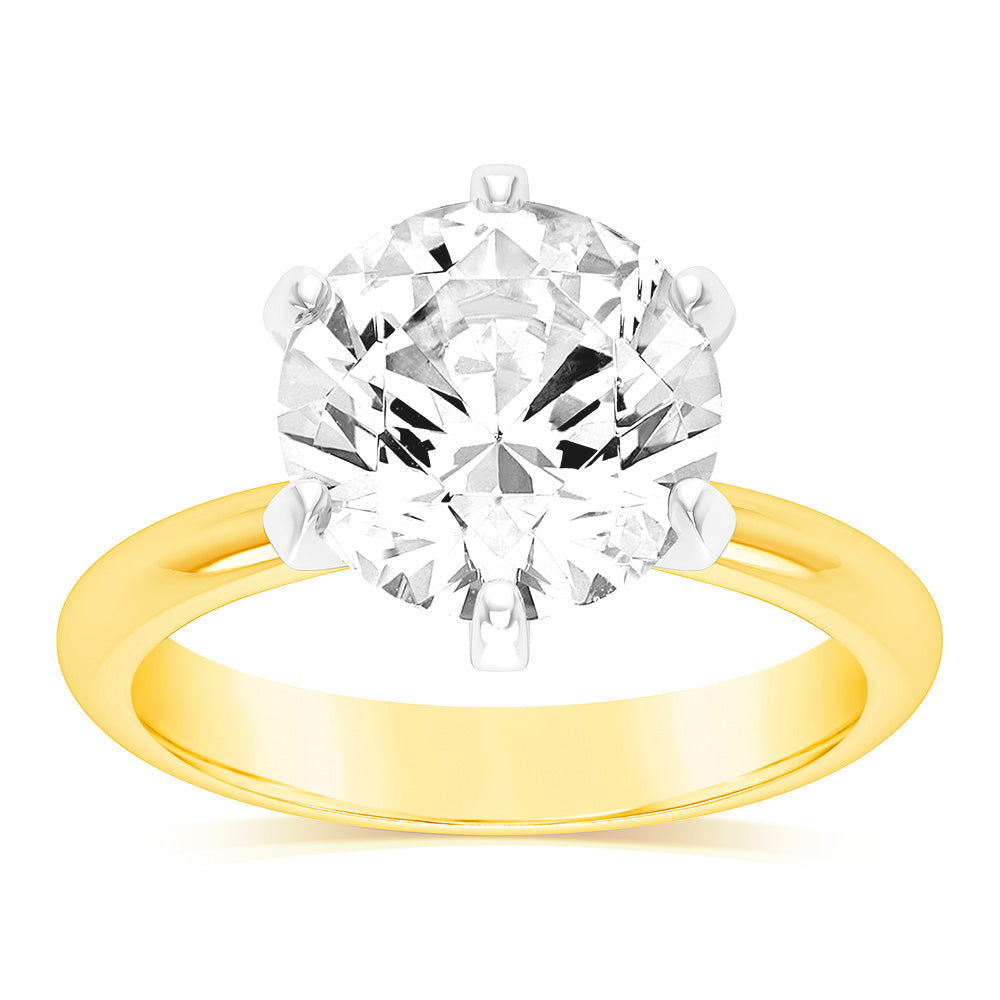 Luminesce Lab Grown 18ct Yellow Gold 5 Carat Certified Diamond Solitai ...