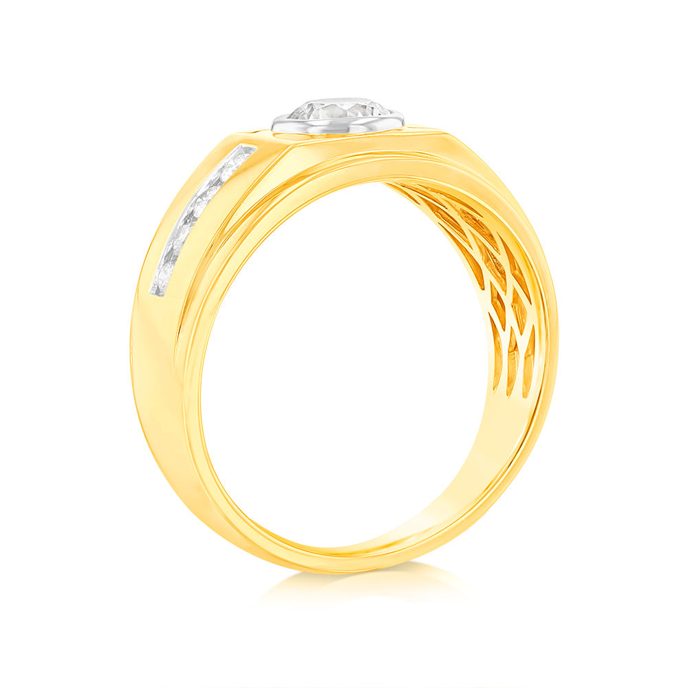 Luminesce Lab Grown 1 Carat Diamond Gens Ring in 9ct Yellow Gold ...